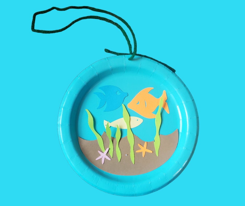 Fish Tank Paper Plate Craft Kit With 65 Lb. Cardstock Fish, Seaweed ...