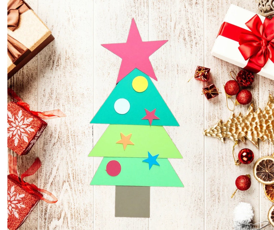 Christmas Tree Magnet Paper Craft Kit, Christmas Craft Kit, Paper Craft ...