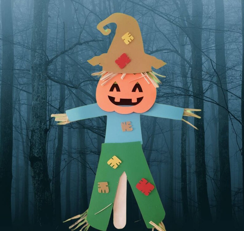 Pumpkin Head Scarecrow Paper Craft Kit For Kids Fall Paper Craft pumpkin-head-scarecrow-paper-craft-kit-for-kids-fall-paper-craft