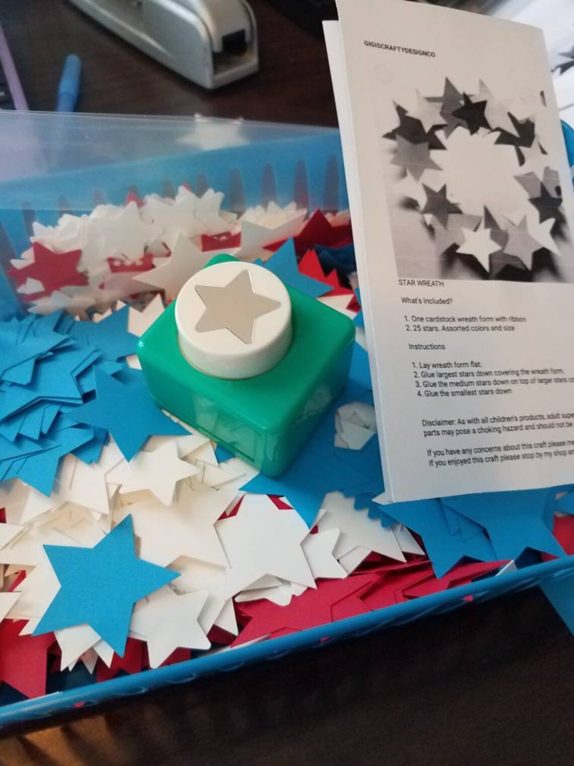 Mini Star Wreath Paper Craft Kit for Kids 4th of July Flag - Etsy