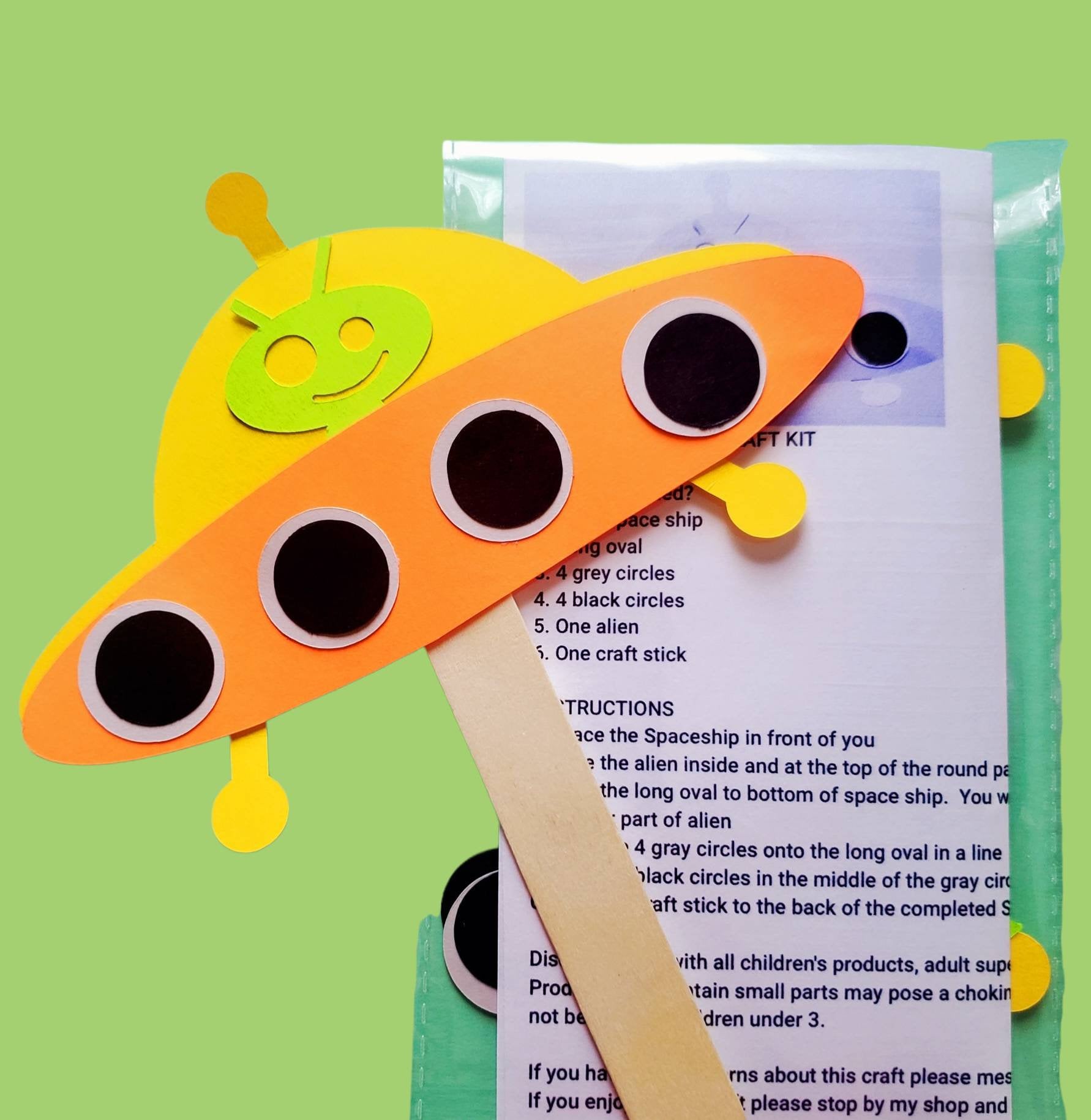 Alien Spaceship Paper Craft for Kids, Outer Space Vehicle, UFO ...