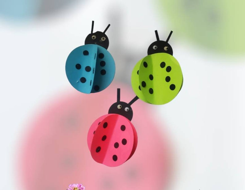 Springtime Fun With Ladybug Craft Kit for Kids Set of 3,paper Craft Art ...
