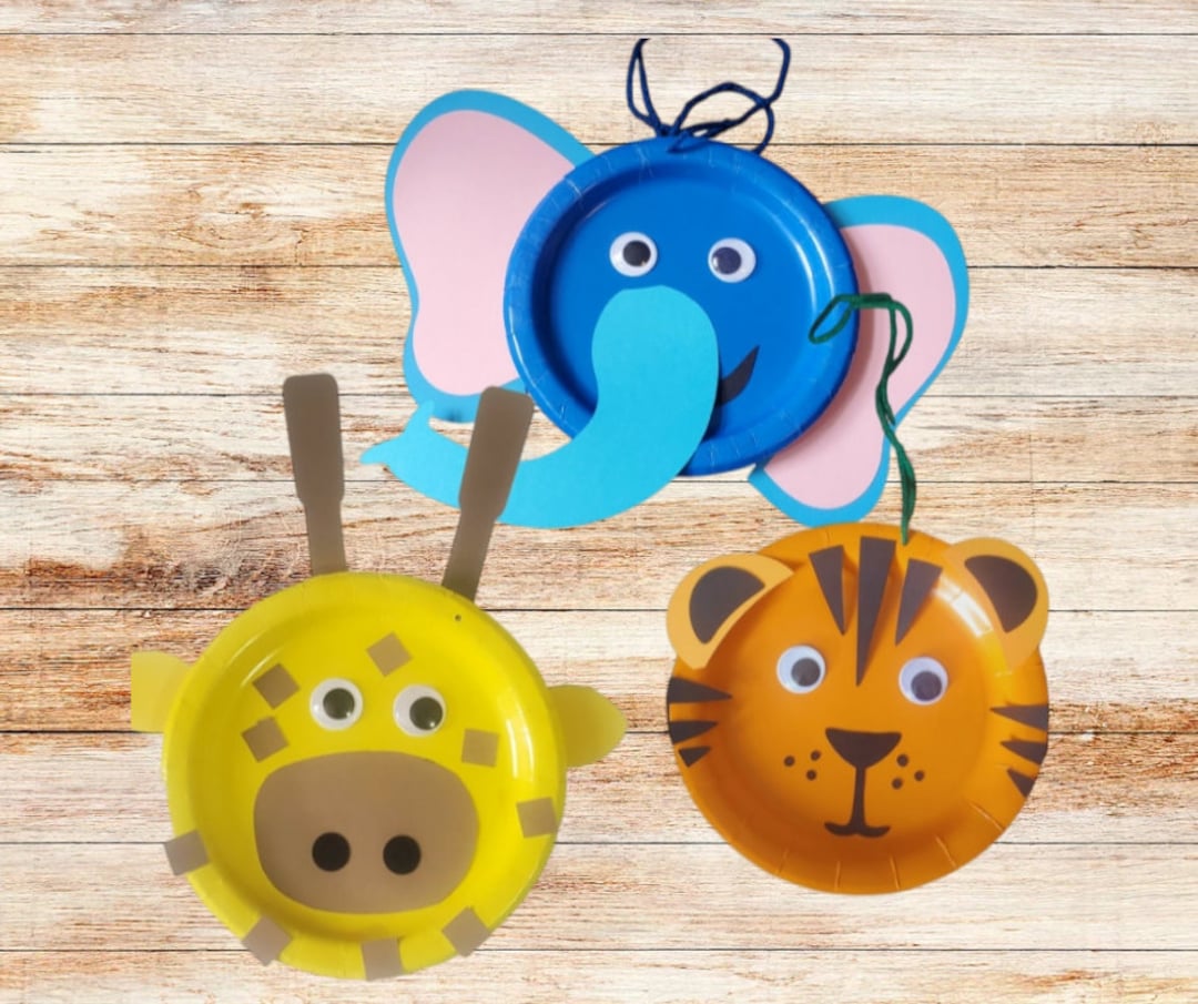 Safari Animal Paper Plate Craft Kit, Your Choice of Giraffe, Elephant ...