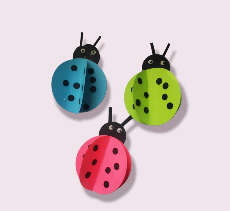 Springtime Fun With Ladybug Craft Kit for Kids Set of 3,paper Craft Art ...