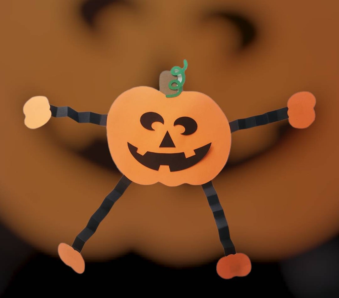 Pumpkin Man Paper Craft Kit With Magnet, Halloween Craft Kit, Paper ...