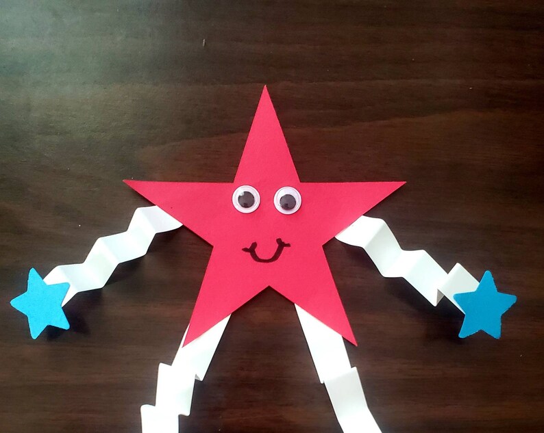 Patriotic Star Man Paper Craft for Kids - Etsy