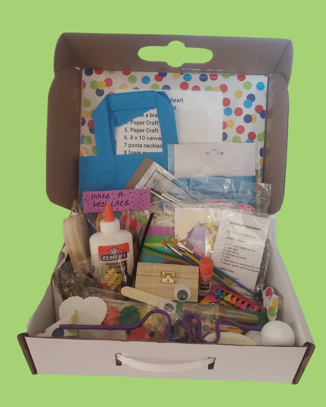 Kids Craft Box Kit With Personalized Apron Complete Craft Kit - Etsy