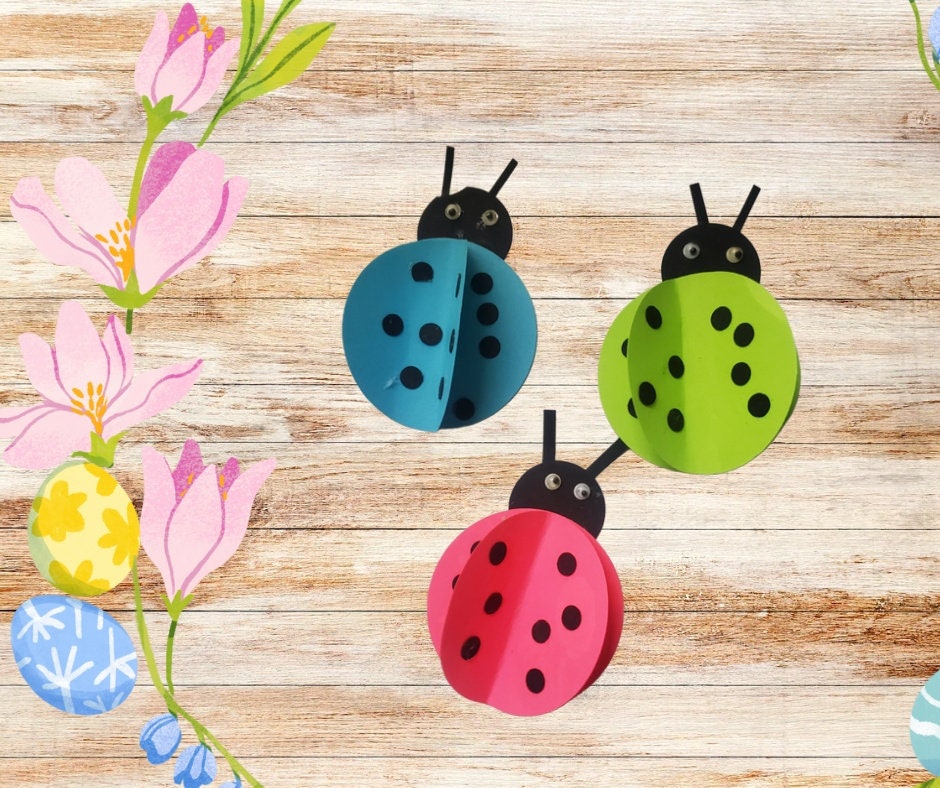 Springtime Fun With Ladybug Craft Kit for Kids Set of 3,paper Craft Art ...