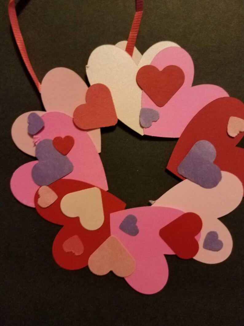 Valentine Heart Paper Craft, Mini Wreath Craft, Kid Craft Kits ...