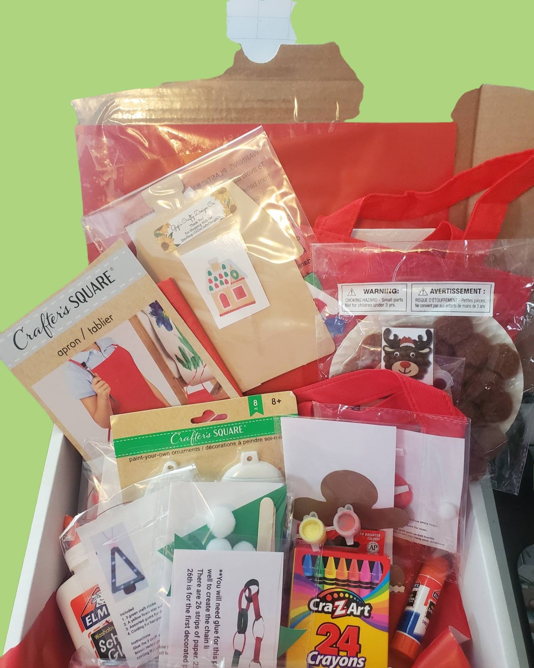 Kids Christmas Craft Box Kit With A Personalized Apron, Personalized ...