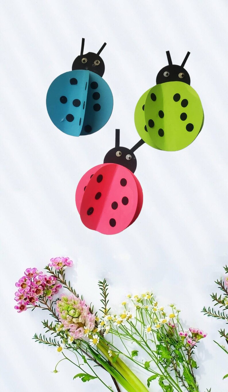 Springtime Fun With Ladybug Craft Kit for Kids Set of 3,paper Craft Art ...