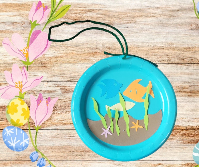 Fish Tank Paper Plate Craft Kit With 65 Lb. Cardstock Fish, Seaweed ...