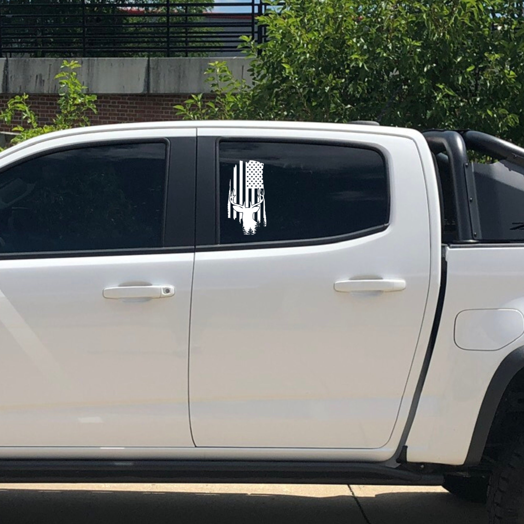 Deer Hunting Decal Distressed American Flag and Buck - Etsy