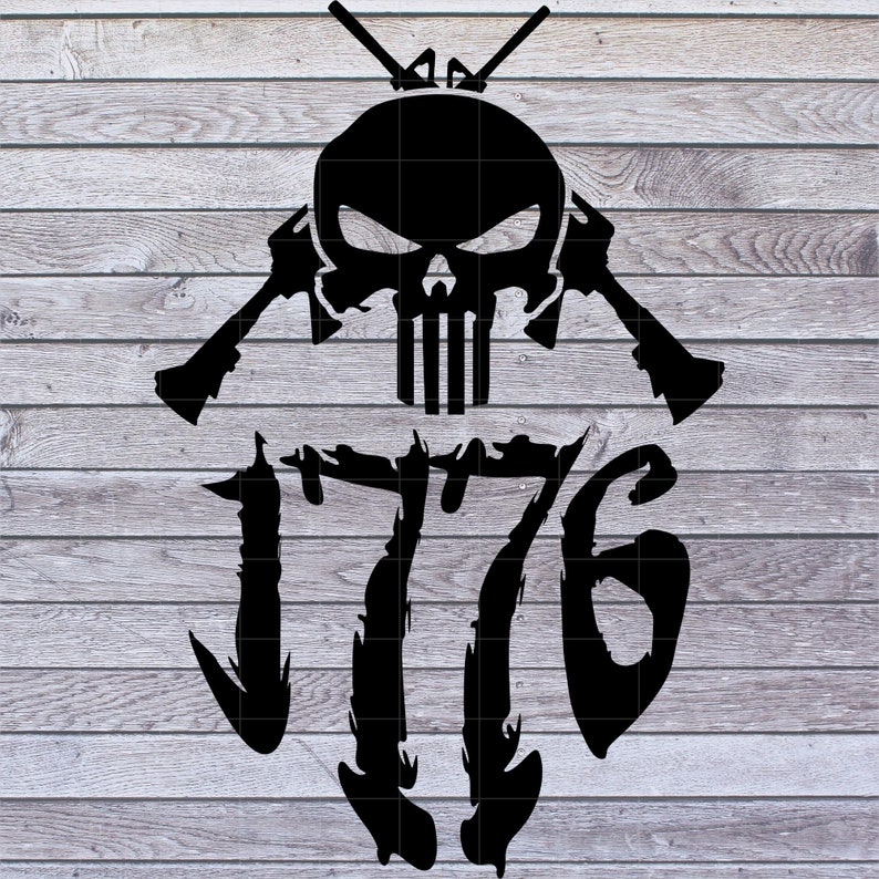 2nd Amendment 1776 With Punisher Skull SVG, Second Amendment PNG, 1776 ...