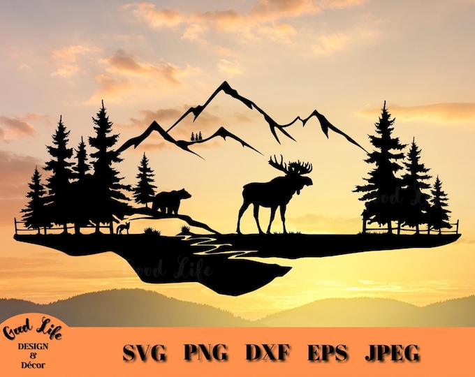 Moose and Bear Svg, Camp Party Svg, Moose and Bear Png, Camp Party Png ...