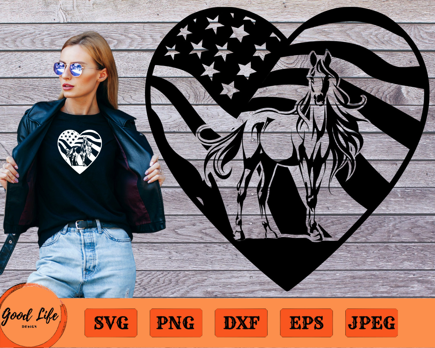 Hart SVG met paard en vlag SVG paard SVG afdrukbare - Etsy Nederland