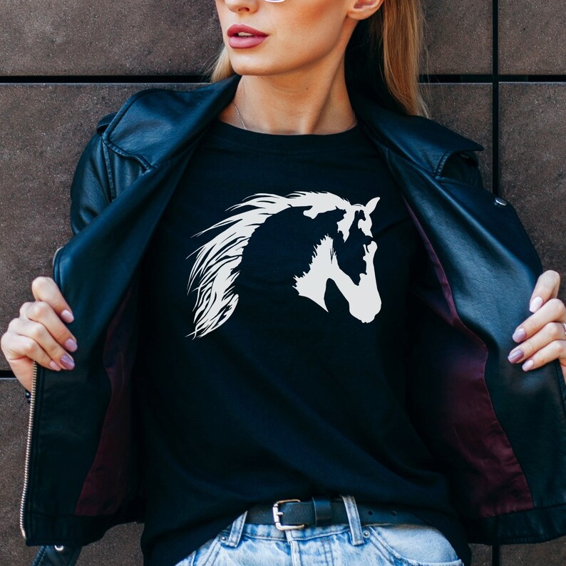 Horse Head Silhouette SVG Majestic Horse and Mane Profile - Etsy