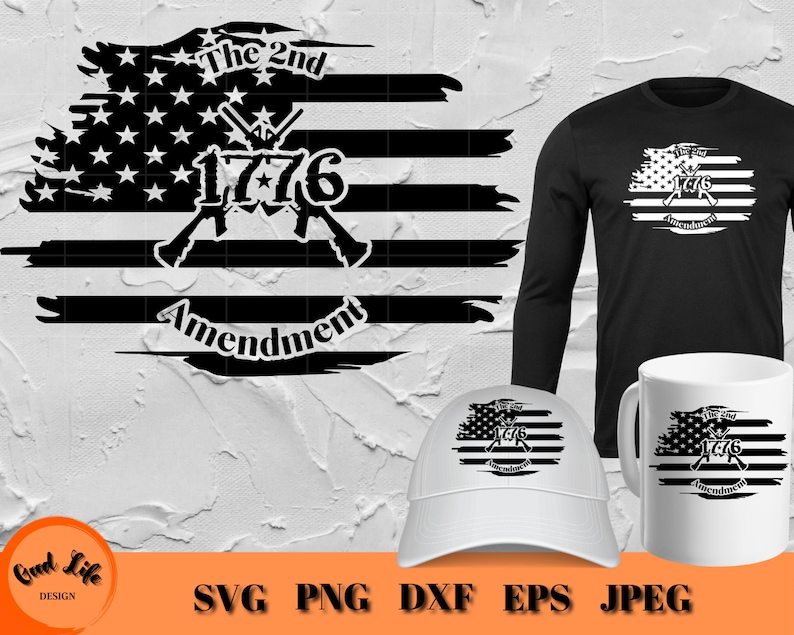 2nd Amendment SVG Gun Rights 1776 Distressed American Flag - Etsy