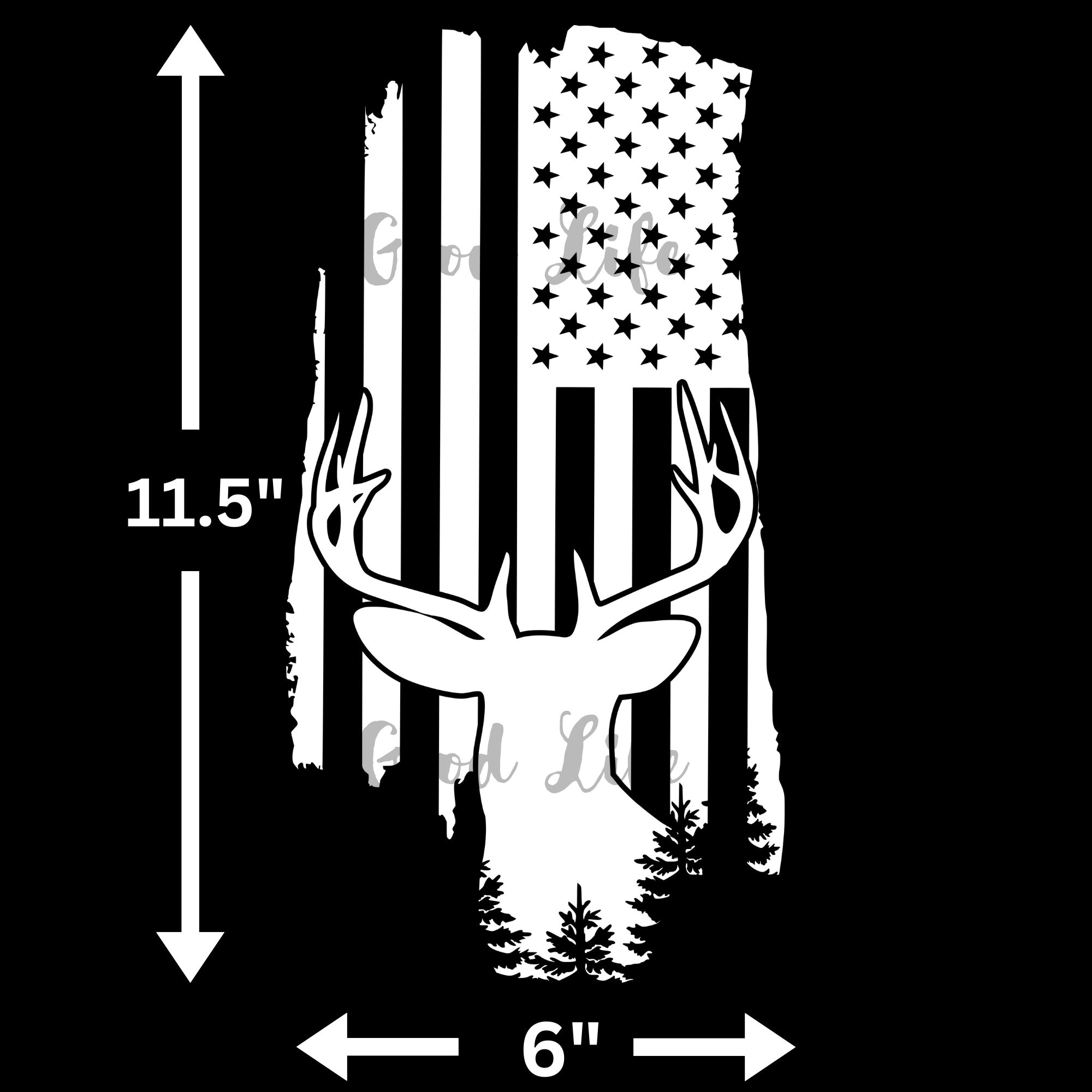 Deer Hunting Decal Distressed American Flag and Buck - Etsy