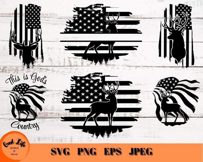 Deer Hunting SVG Bundle Deer and Flag SVG Patriotic Hunter - Etsy