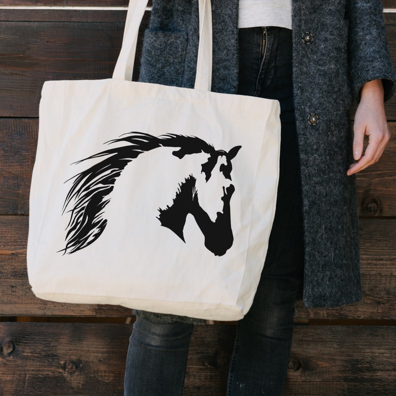 Horse Head Silhouette SVG Majestic Horse and Mane Profile - Etsy