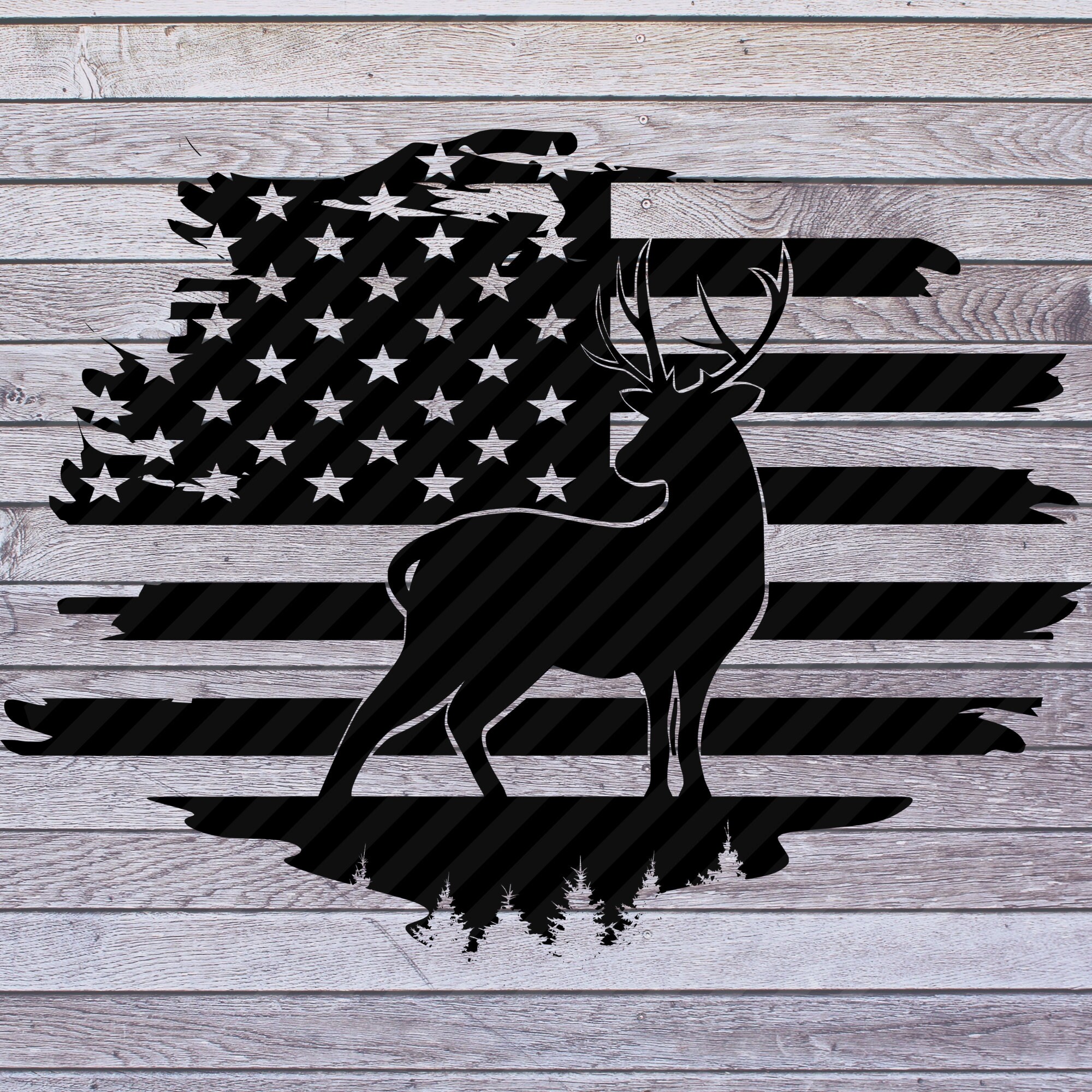 Deer Flags and Nature Deer Hunting SVG Flag SVG Distressed - Etsy