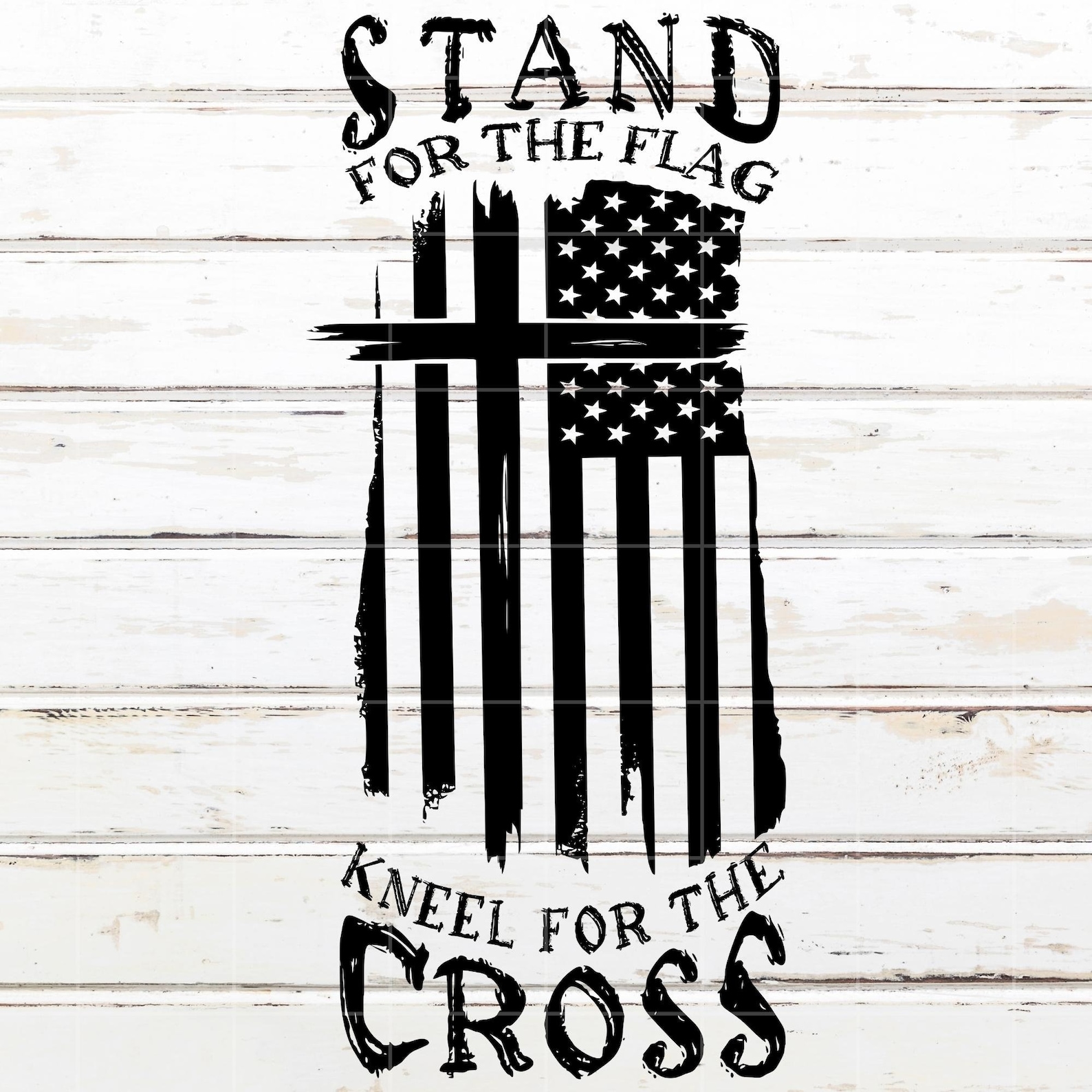 Stand for the Flag Kneel for the Cross SVG Distressed - Etsy