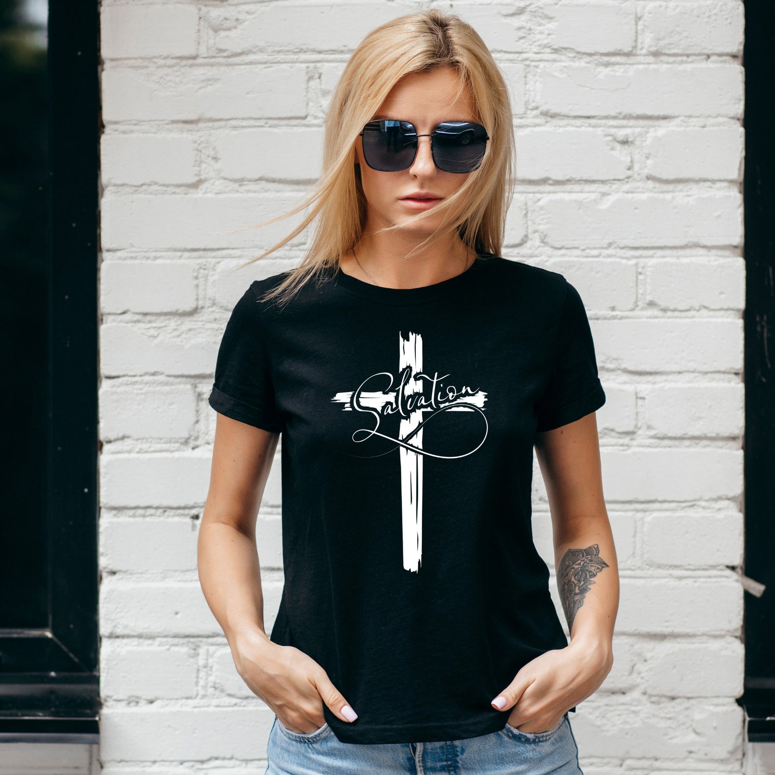 Salvation Cross SVG, Grunge Cross W Salvation Text Distressed Cross ...