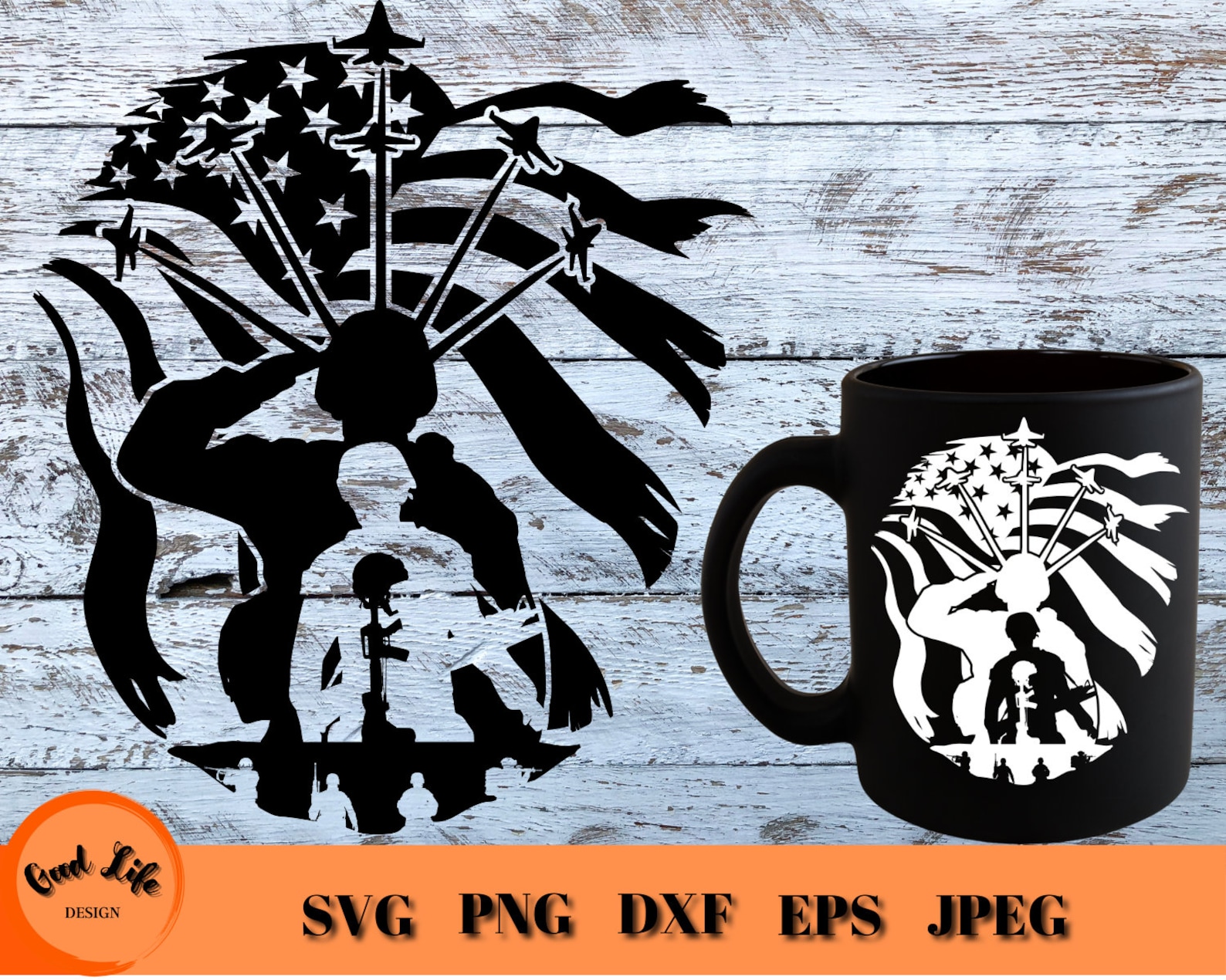 Military SVG, Soldier Silhouette, Battlefield Cross SVG, Fallen Soldier ...