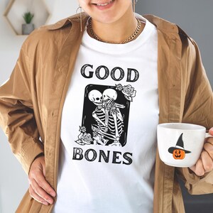 Good Bones Halloween SVG, Skeletons Hugging SVG, Skeleton Graphic ...