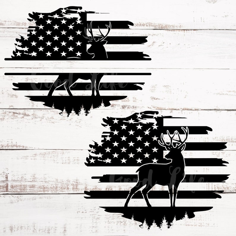 Deer Hunting SVG Bundle Deer and Flag SVG Patriotic Hunter - Etsy