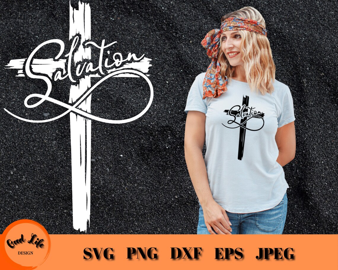 Salvation Cross SVG Grunge Cross W Salvation Text Distressed - Etsy