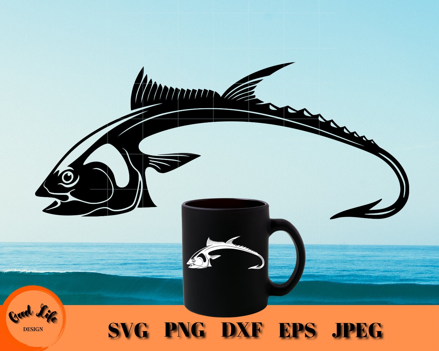 Fish Hook SVG, Tuna Fish SVG, Saltwater Angler, Ocean Fishing SVG, Fish ...