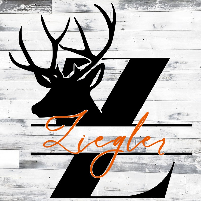 Deer Head Alphabet Name Frame, Split Monogram Family Name Frame, Split ...