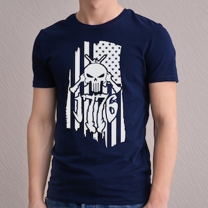 1776 SVG With Punisher Skull and Distress American Flag, Second ...