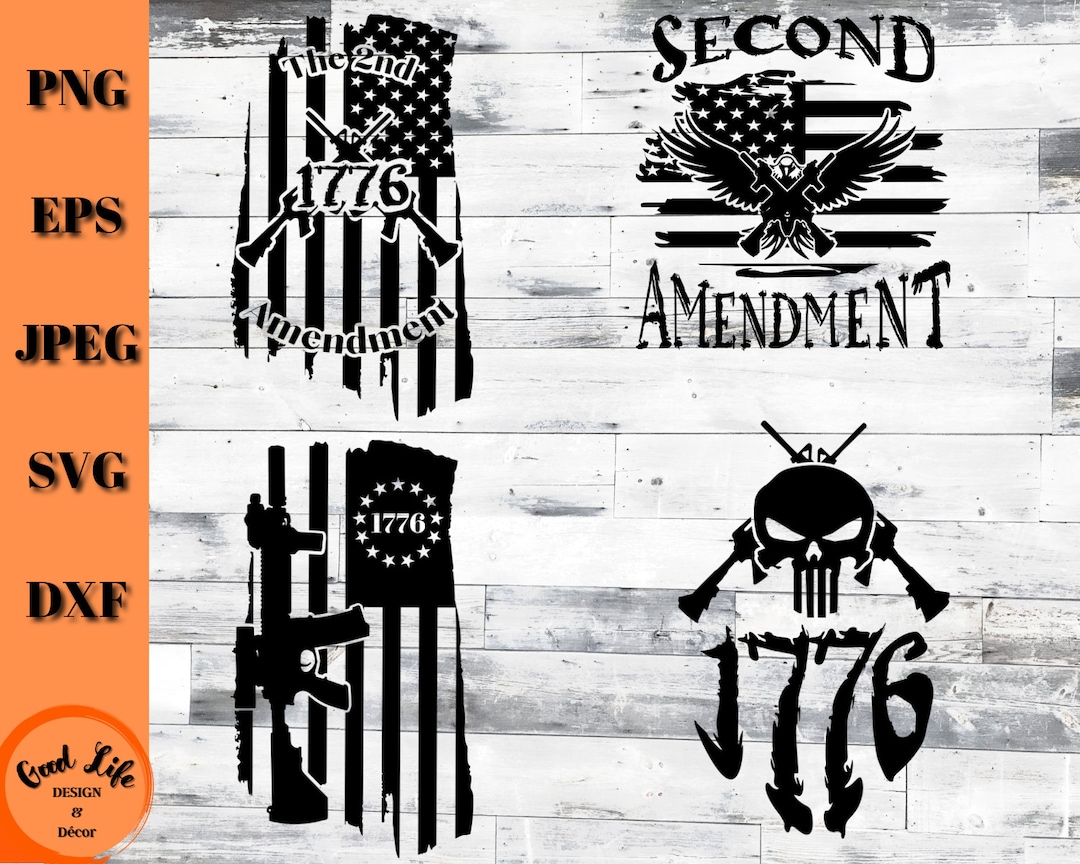 Second Amendment SVG Bundle, 2nd Amendment US Flag, 1776 Gun Rights Digital Download for Cricut ...