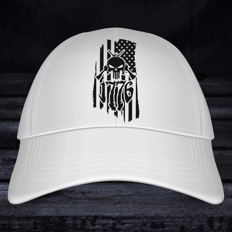1776 SVG With Punisher Skull and Distress American Flag - Etsy