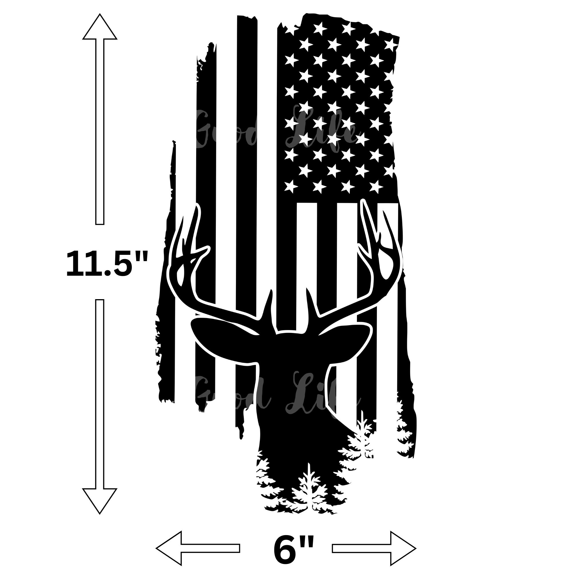 Deer Hunting Decal Distressed American Flag and Buck - Etsy