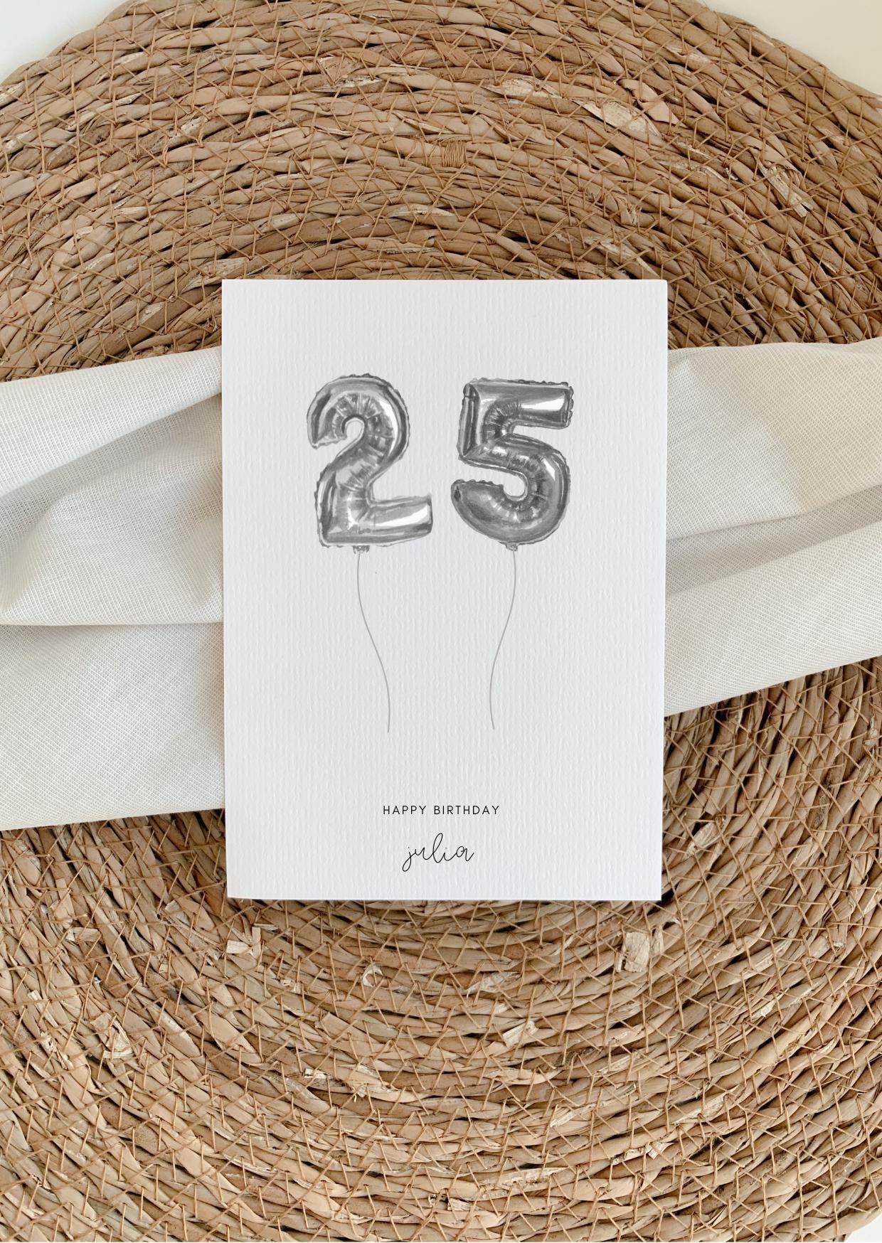Birthday Card Number Balloons Silver Happy Birthday Card Balloons ...