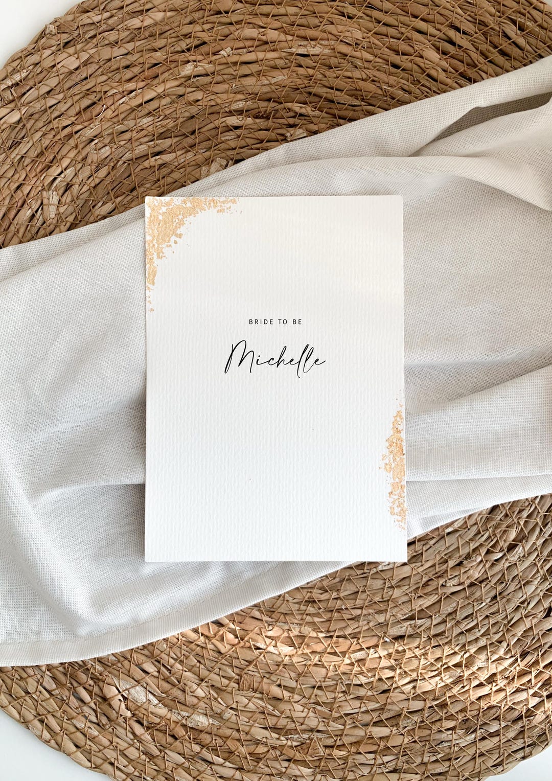 Bride-to-be Card Gold Leaf Elegant Congratulations Card Future Bride ...