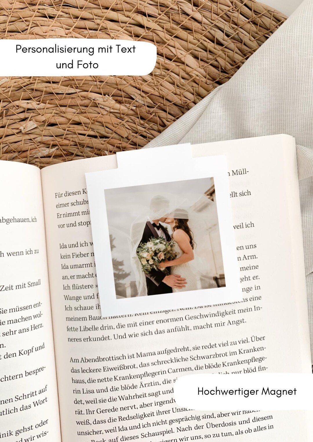 Personalized Magnetic Bookmark, Photo Book Gift, Custom Book Accessory ...