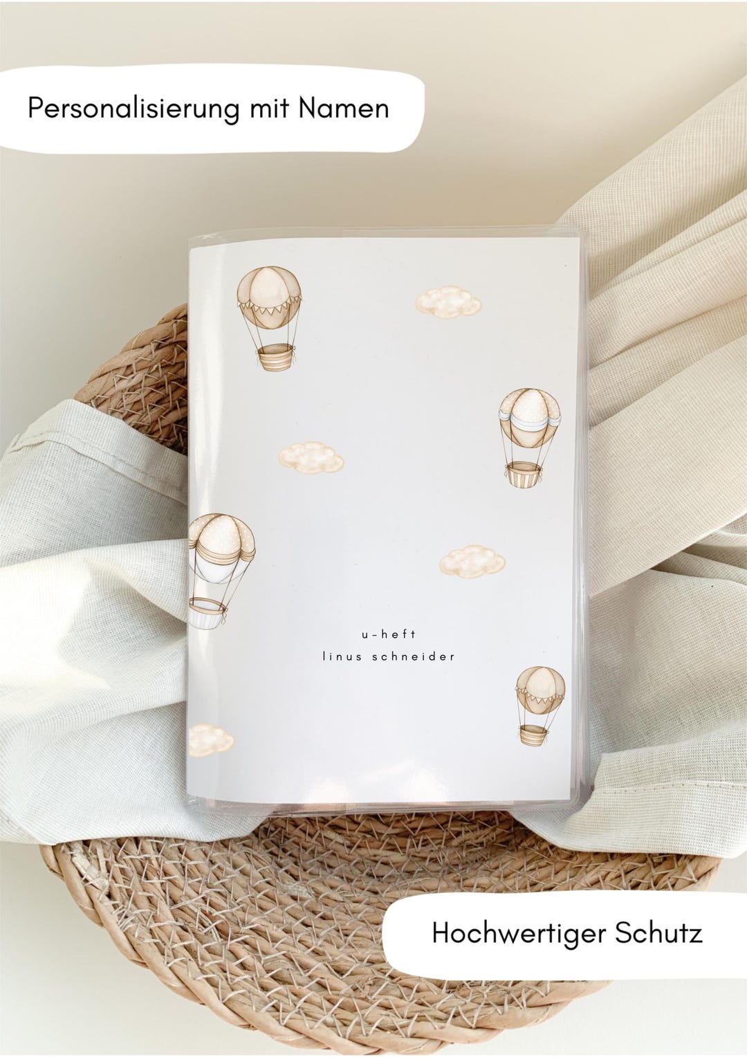 Vaccination Certificate Booklet Cover Personalized Set Beige Balloons ...