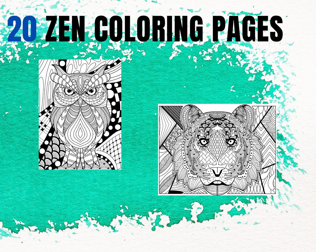 20 Zen Coloring Printable Pages - Instant Digital Download ! - Etsy