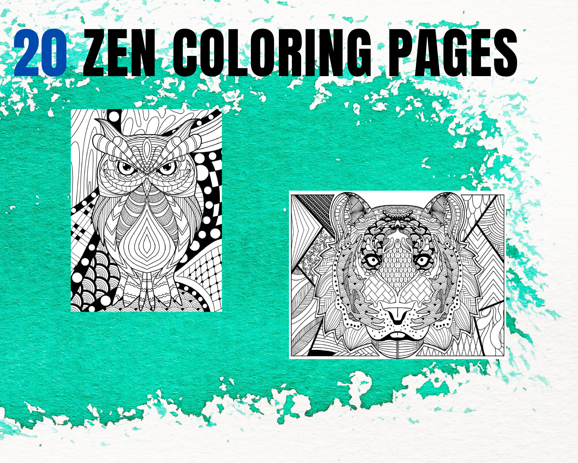 20 Zen Coloring Printable Pages - Instant Digital Download ! - Etsy