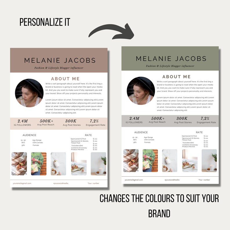 Media Kit Template, Classic Content Creator for Influencers and ...