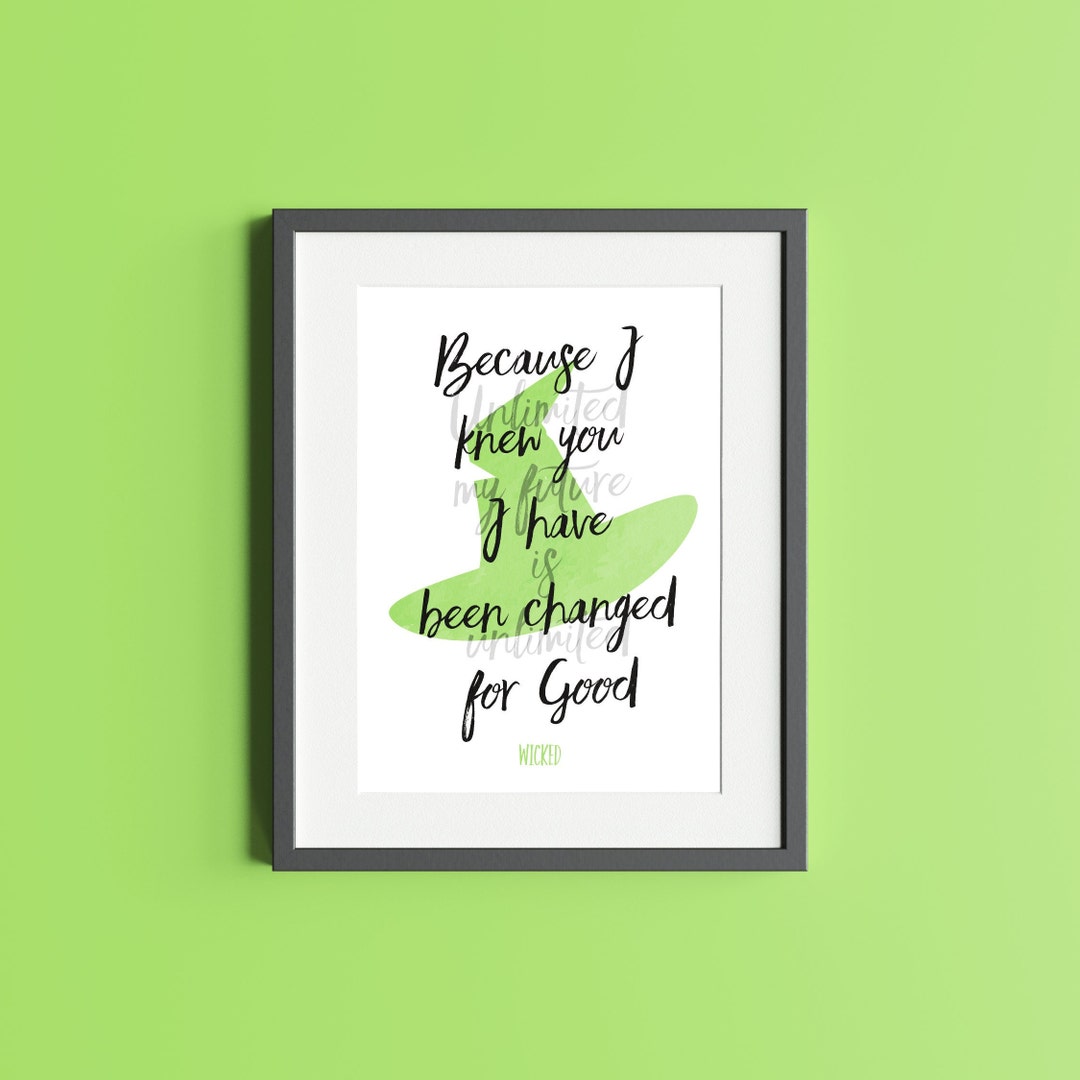 Wicked - Musical Theatre Quote Print - Double Quote - Etsy