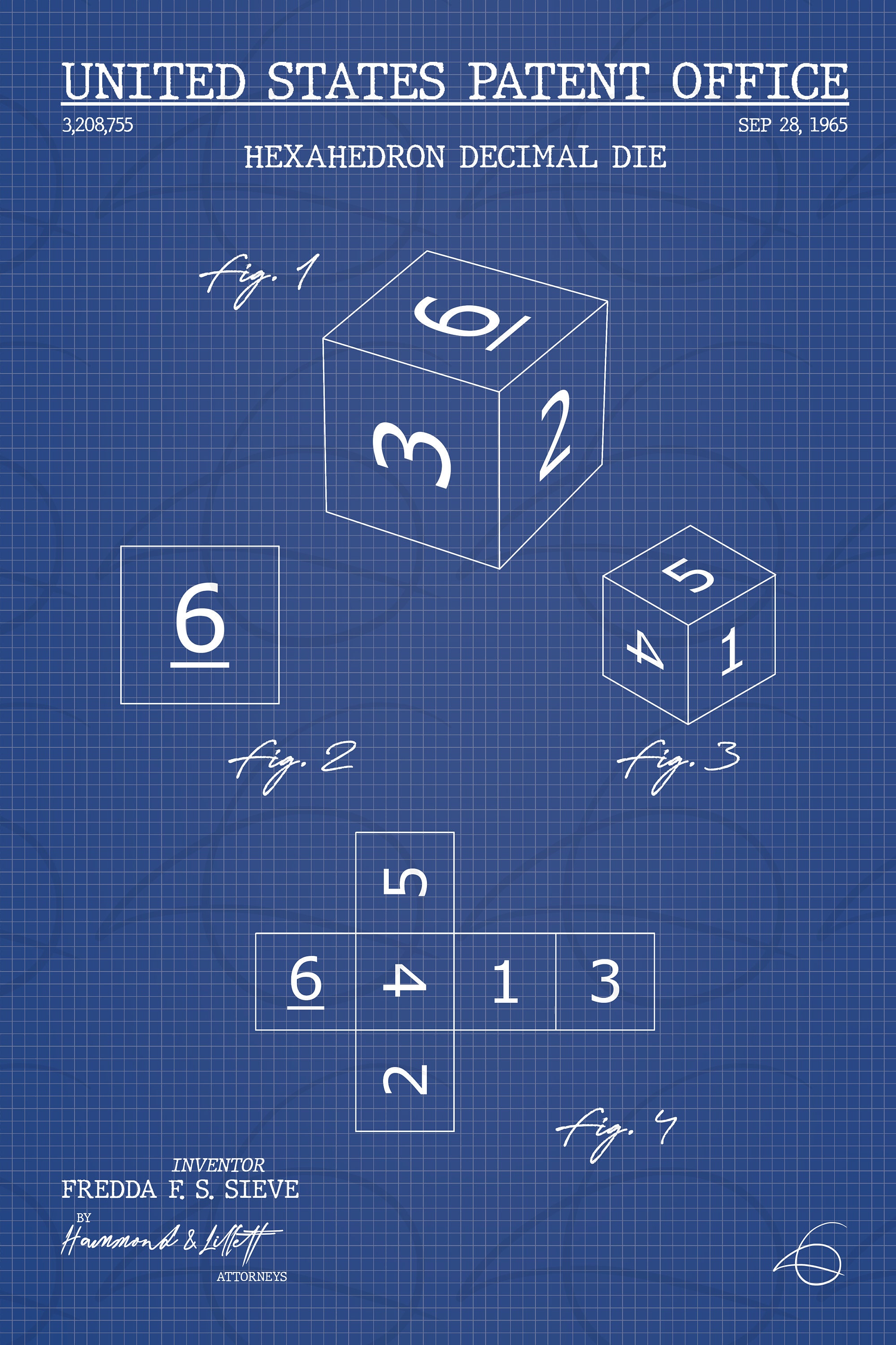 Polyhedral Dice Patent Poster Set, Blueprint - Etsy