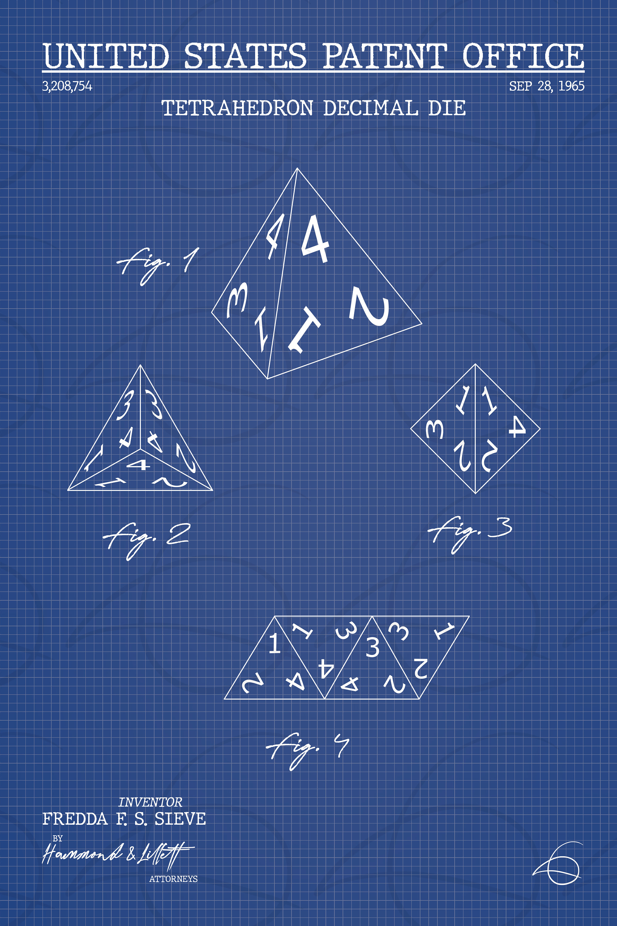 Polyhedral Dice Patent Poster Set, Blueprint - Etsy