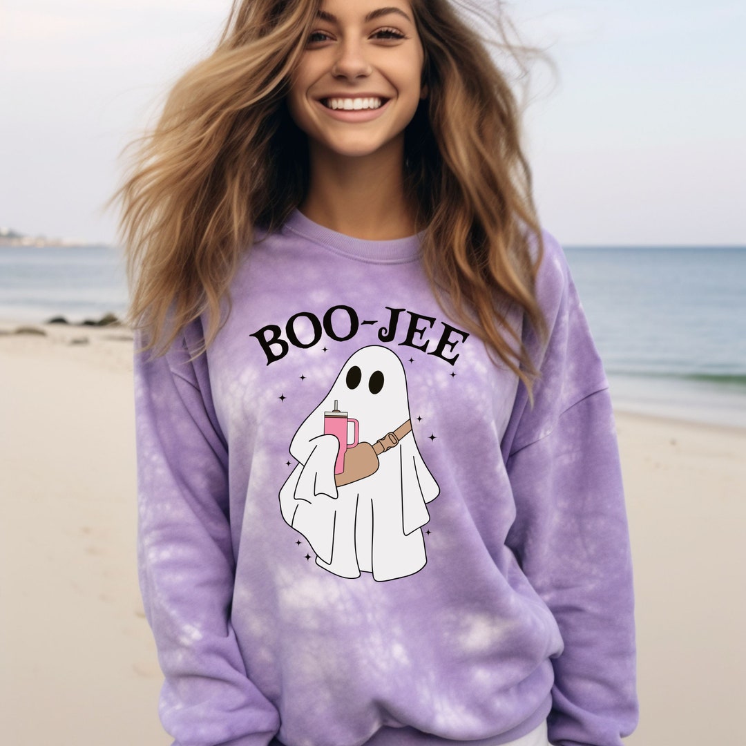 Boo Jee Ghost Sweatshirt, Halloween Crewneck, Spooky Ghost Hoodie ...