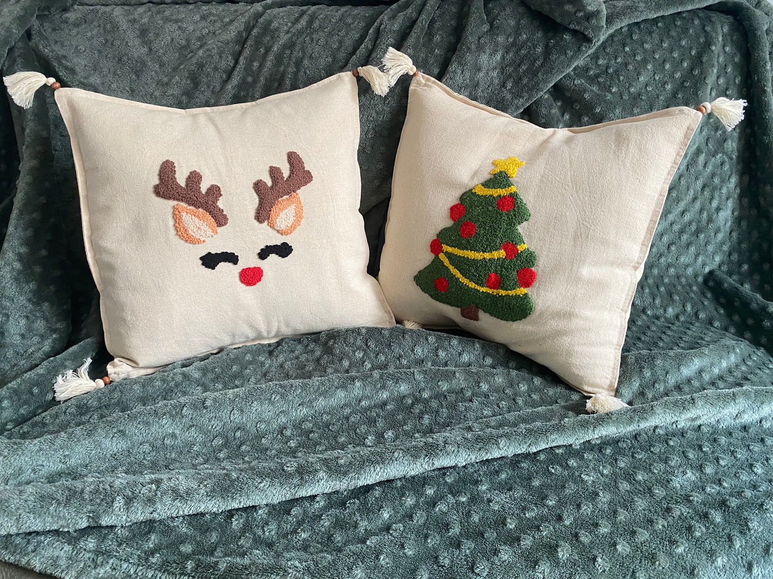 Christmas Embroidered Pillow Case New Year Decorative Pillow - Etsy